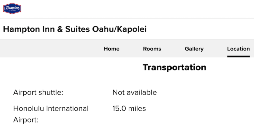 Hampton Inn Kapolei Airport Shuttle | Book Now